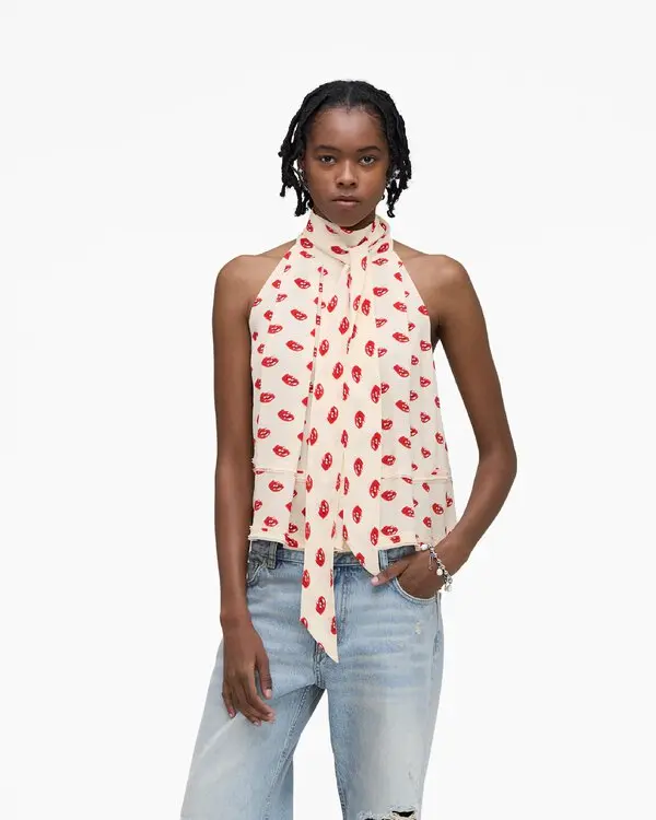 Marc Jacobs Lips Halterneck Tie Top In Size