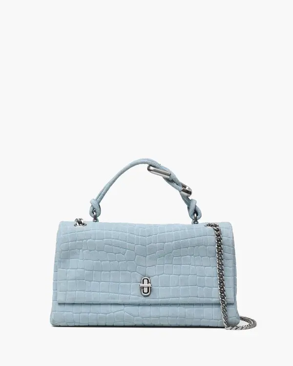 Marc Jacobs The Suede Croc Dual Convertible Shoulder Bag - Blue Mist
