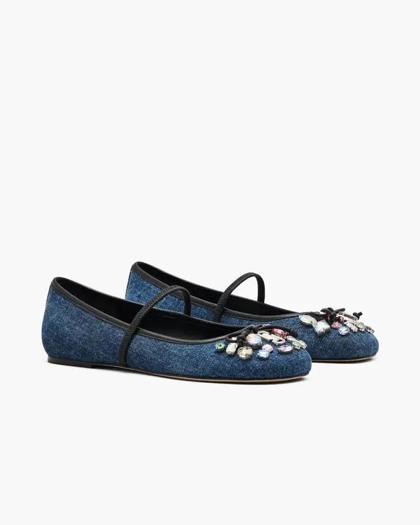 Marc Jacobs Gem Denim Sabrina Ballerina