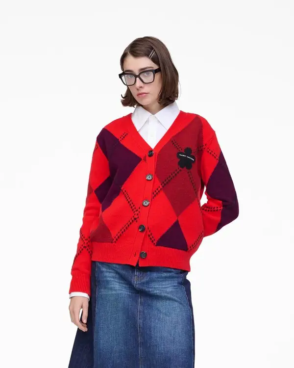 Marc Jacobs Preppy Daisy Argyle Cardigan