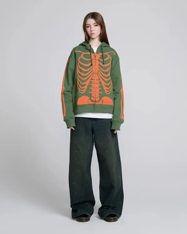 Marc Jacobs Skeleton Graphic Zip-up Hoodie