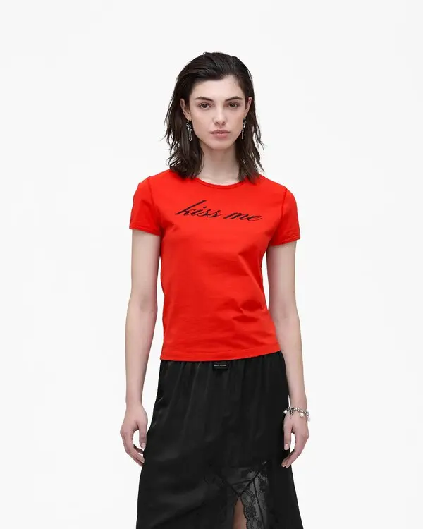 Marc Jacobs Kiss Me Shrunken Tee In Size