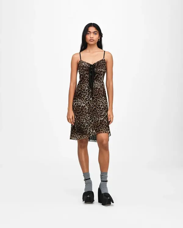 Marc Jacobs Leopard Slip Dress In Size