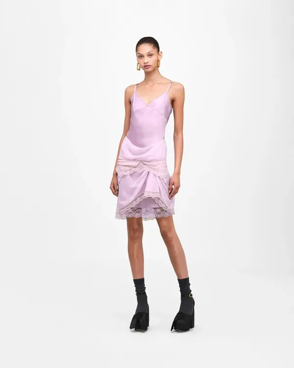 Marc Jacobs Layered Satin Slip Dress In Size