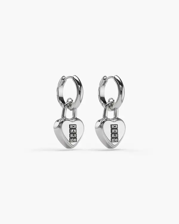 Marc Jacobs Heart Padlock Earrings - Silver