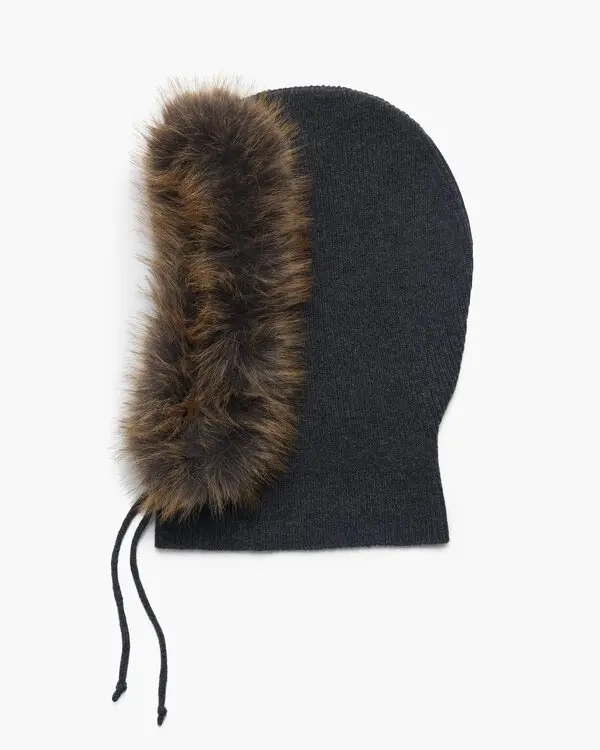 Marc Jacobs Faux Fur Trim Balaclava