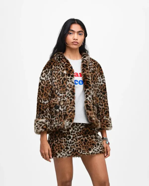 Marc Jacobs Faux Fur Leopard Jacket
