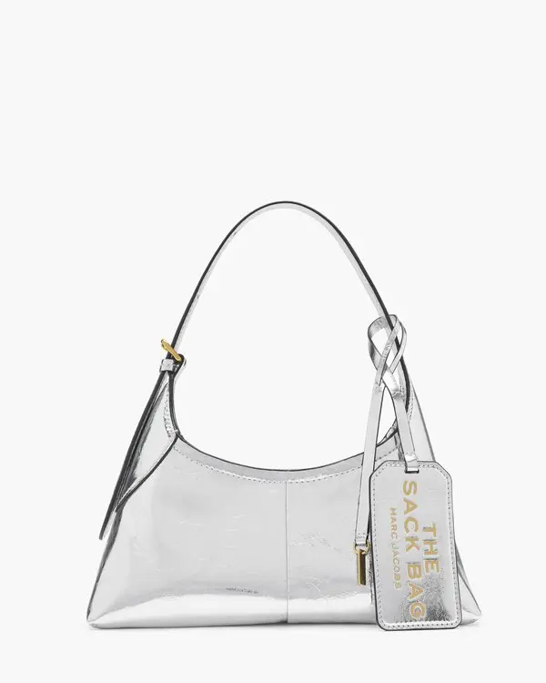 Marc Jacobs Small Belted Sack In Metallic Crinkle Leather Bag