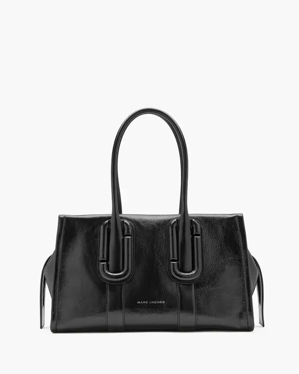 Marc Jacobs Babe City Tote In Crinkle Leather - Black