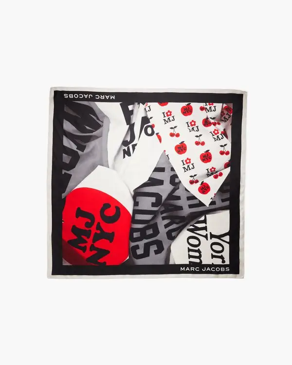 Marc Jacobs Canal St Silk Scarf - Black Multi