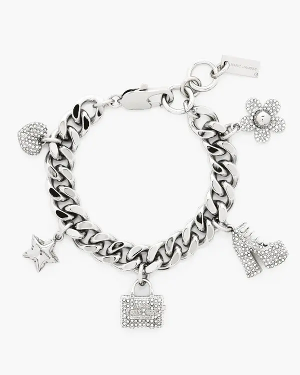 Marc Jacobs The Pave Mini Icon Charm Bracelet - Silver/crystal