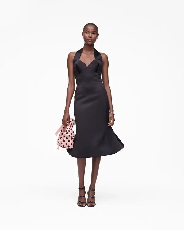 Marc Jacobs Sculpted Satin Halter Dress In Size