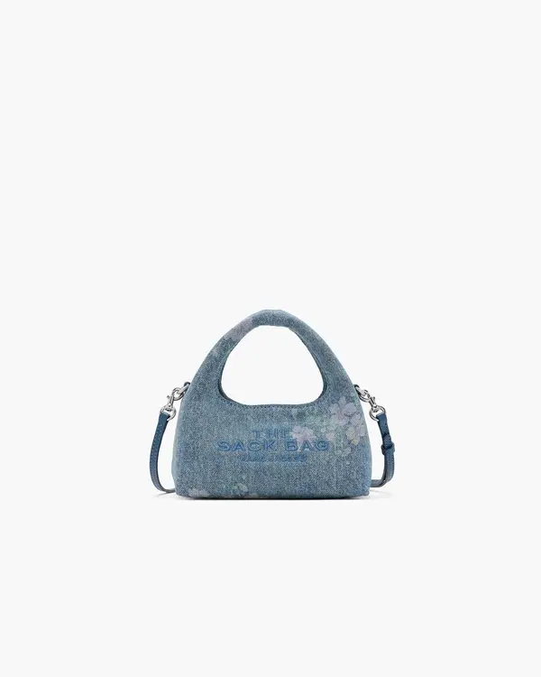 Marc Jacobs Micro Crossbody Sack Bag In Antique Floral Denim