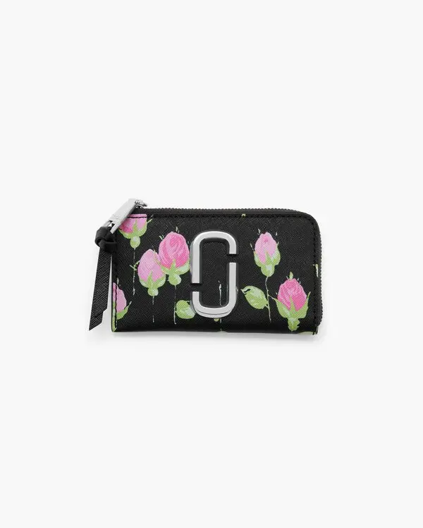 Marc Jacobs Snapshot Top Zip Multi Wallet In Vintage Floral - Black Multi
