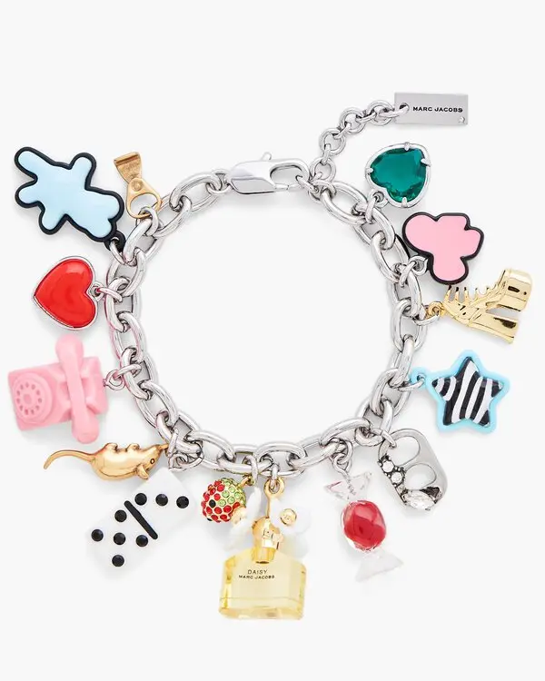 Marc Jacobs Sticker Charm Statement Bracelet - Silver Multi
