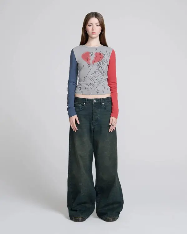 Marc Jacobs Baggie Stencil Jeans In Size