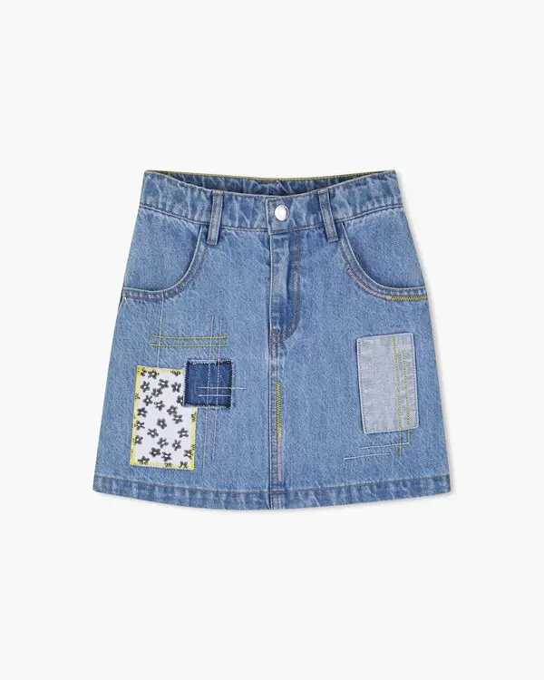 Marc Jacobs The Patchwork Denim Skirt In Size