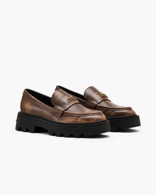 Marc Jacobs The Distressed Leather Frankie Loafer In Size