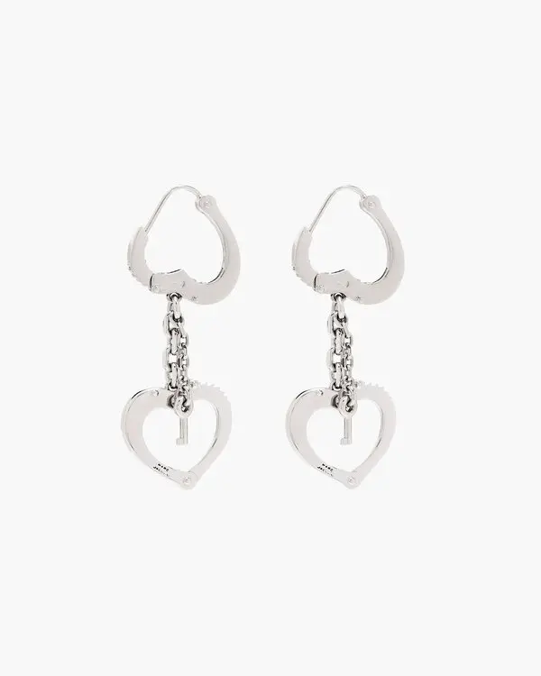 Marc Jacobs The Heart Handcuff Earrings - Light Antique Silver