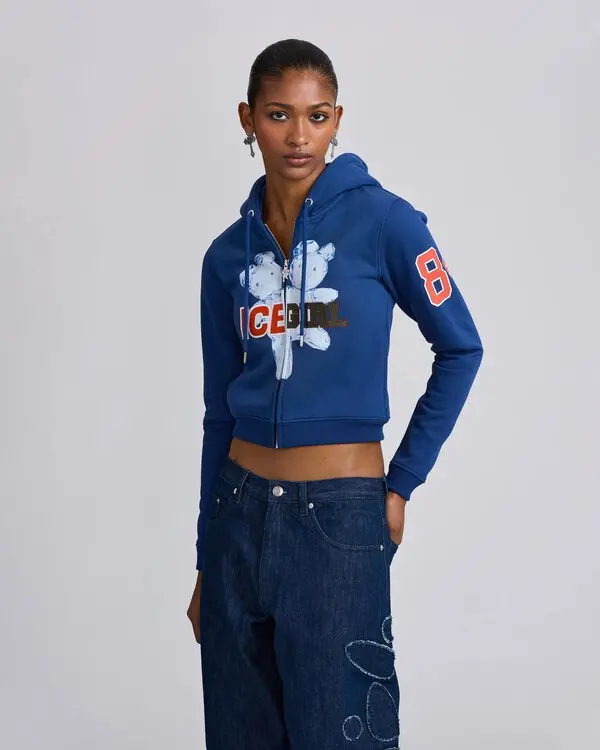 Marc Jacobs Icegirl Fitted Zip-up Hoodie In Size