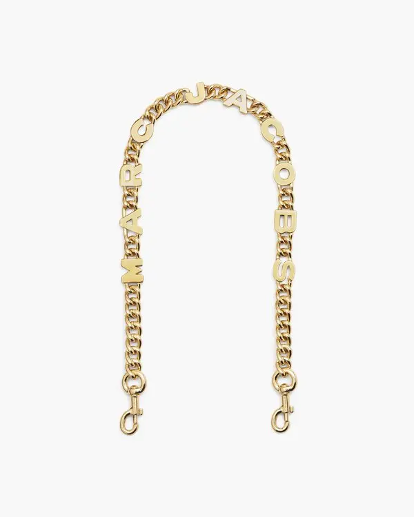 Marc Jacobs The Logo Chain Shoulder Strap Dress - Gold