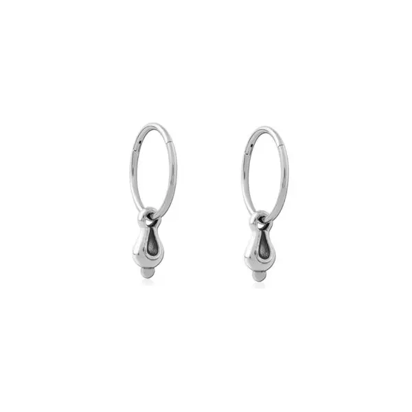 ASTOR & ORION Infinity Hoop Earrings With Mini Drop Charm - Silver