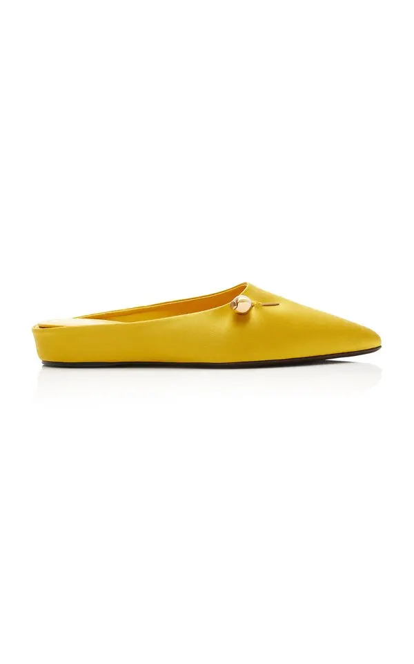 HERBERT LEVINE Sleep On It Satin Mules - Yellow