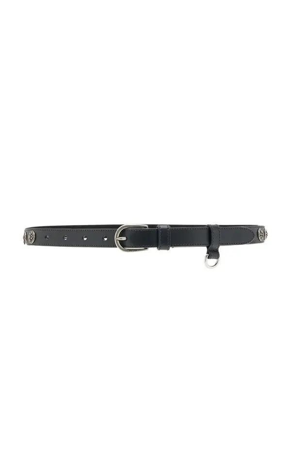 Prada Horseshoe Buckle Leather Belt - Black