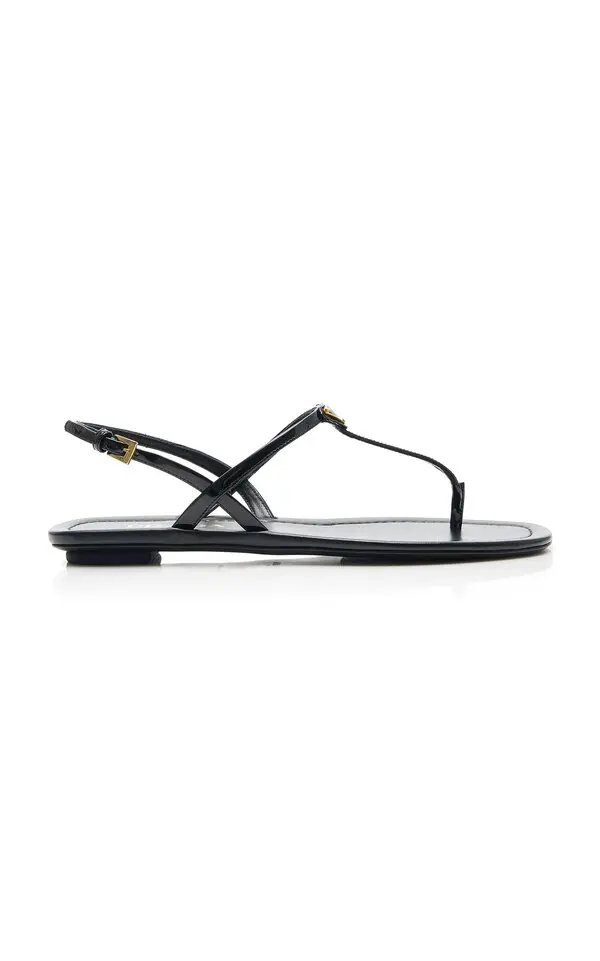 Prada Leather Slingback Sandals - Black