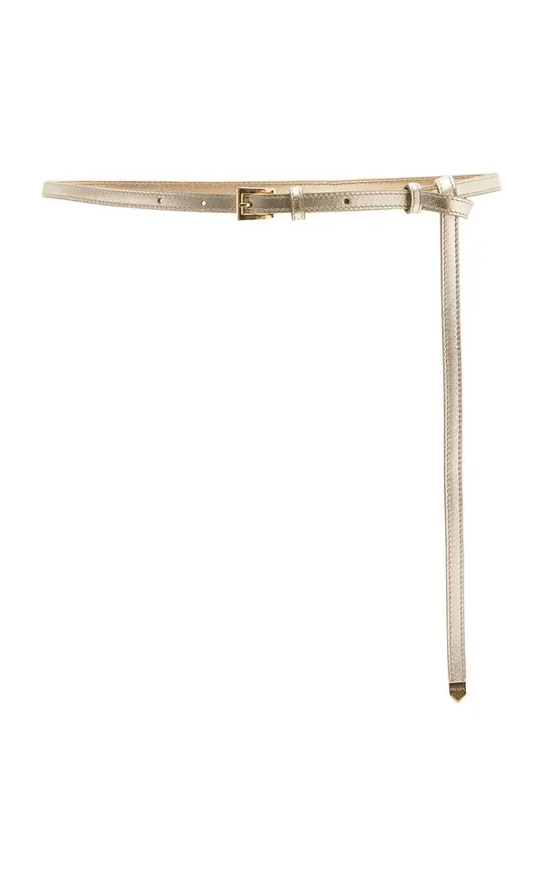 Prada Metallic Leather Belt - Gold