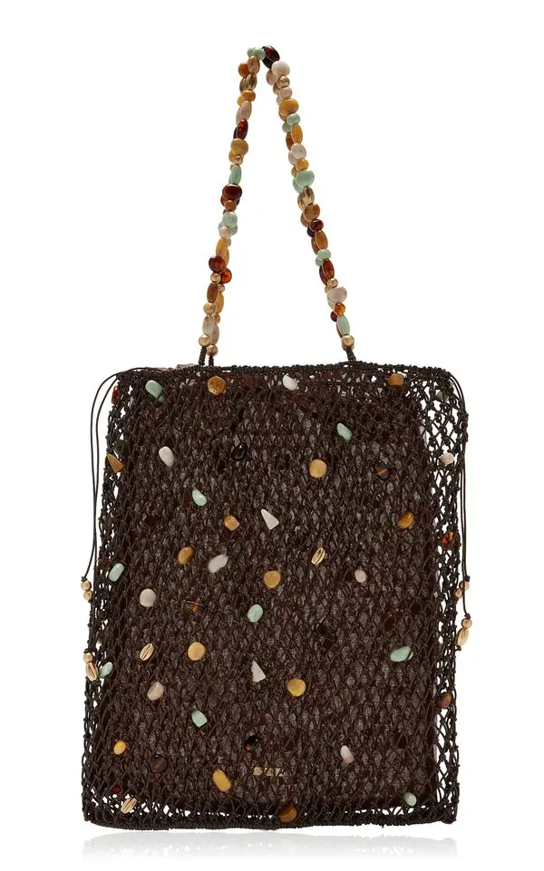 Cult Gaia Mercier Embellished Leather Tote - Black