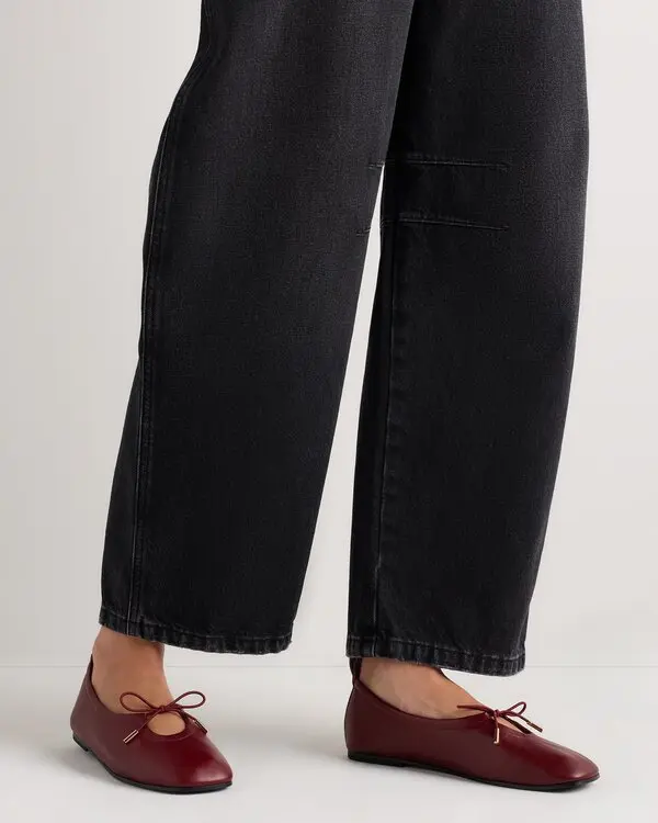 Quince Italian Leather Keyhole Ballet Flat - Garnet
