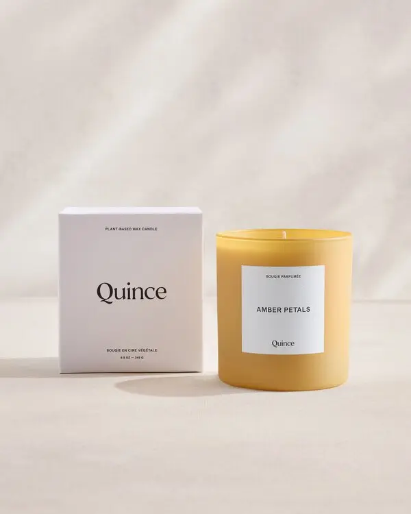 Quince Amber Petals Limited Edition Candle, Plant-based Wax