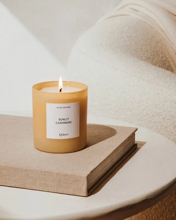 Quince Sunlit Cashmere Limited Edition Candle, Plant-based Wax