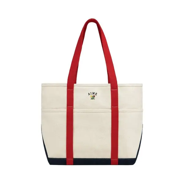 Aimé Leon Dore Large Crest Contrast Tote Bag - Cream