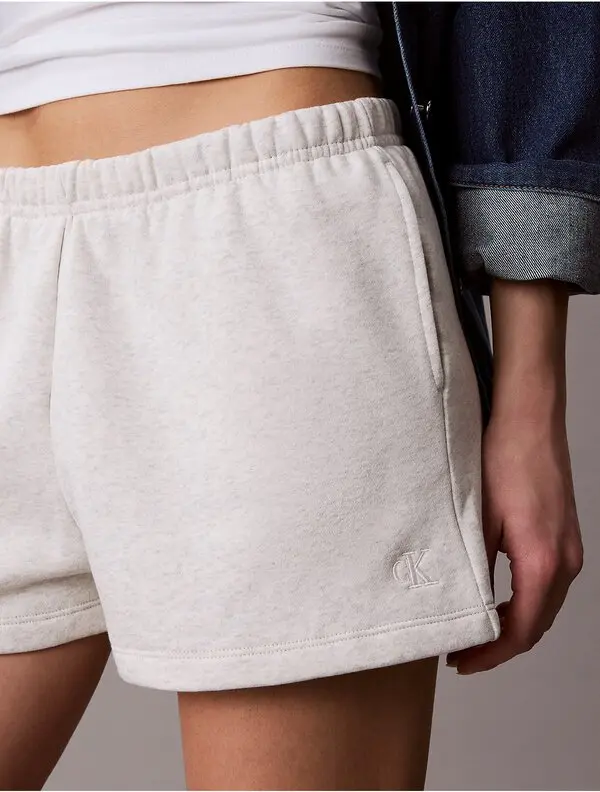 Calvin Klein Archive Logo Fleece Shorts - Light Grey Heather