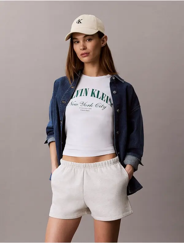 Calvin Klein Archive Logo Fleece Shorts - Light Grey Heather