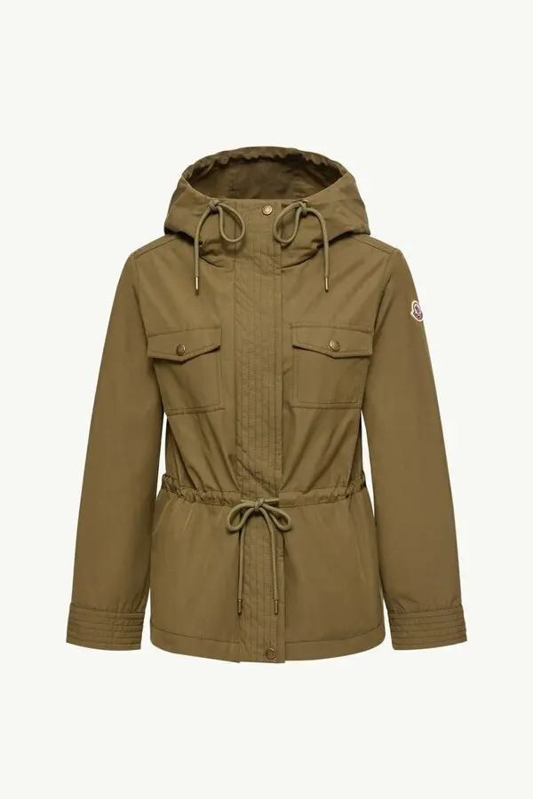 Moncler Serin Hooded Cotton Blend Parka - Green