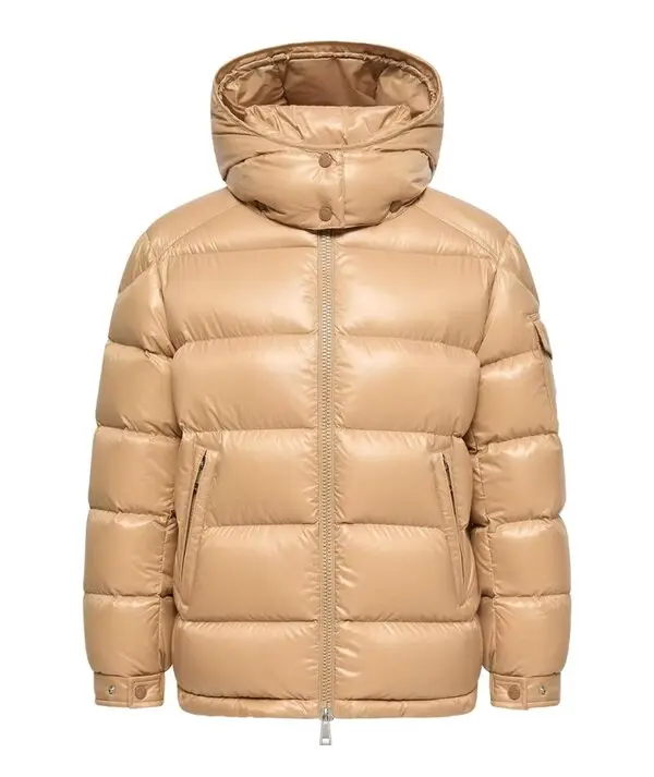 Moncler Maire Hooded Short Down Jacket - Beige