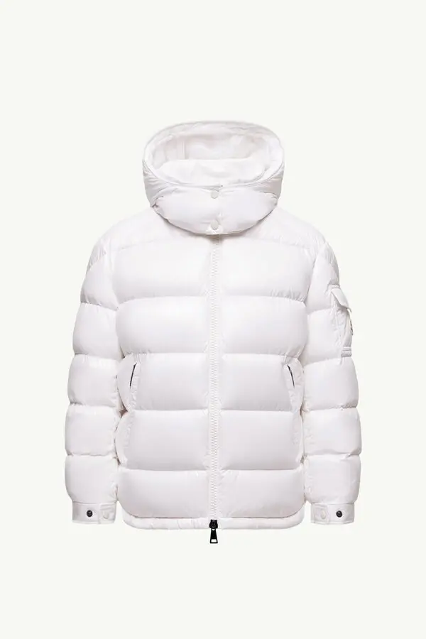 Moncler Maire Hooded Short Down Jacket - White