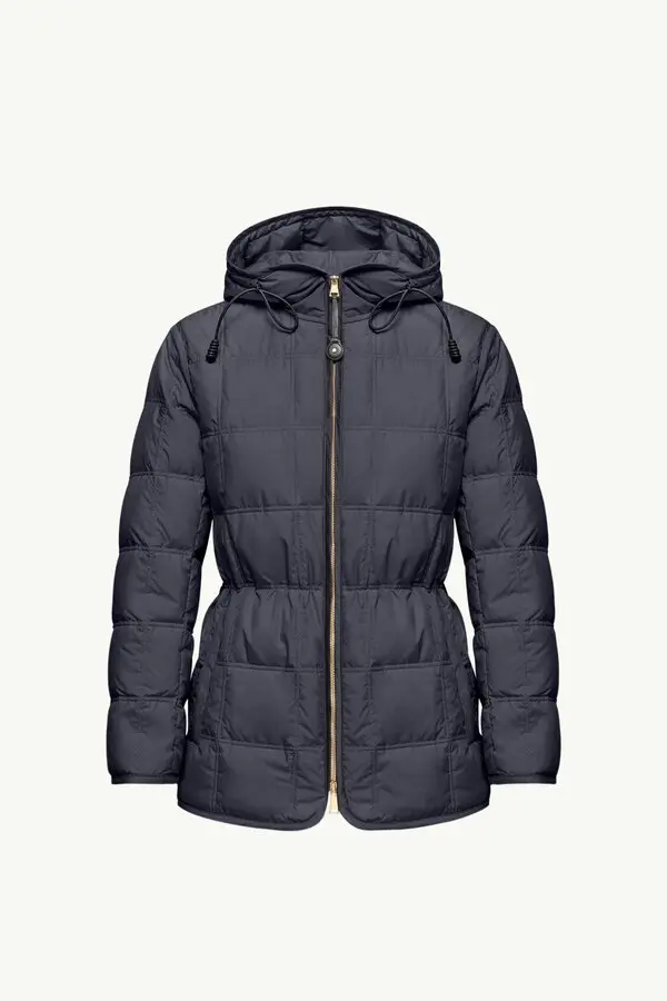 Moncler Cygnet Hooded Short Down Jacket - Blue