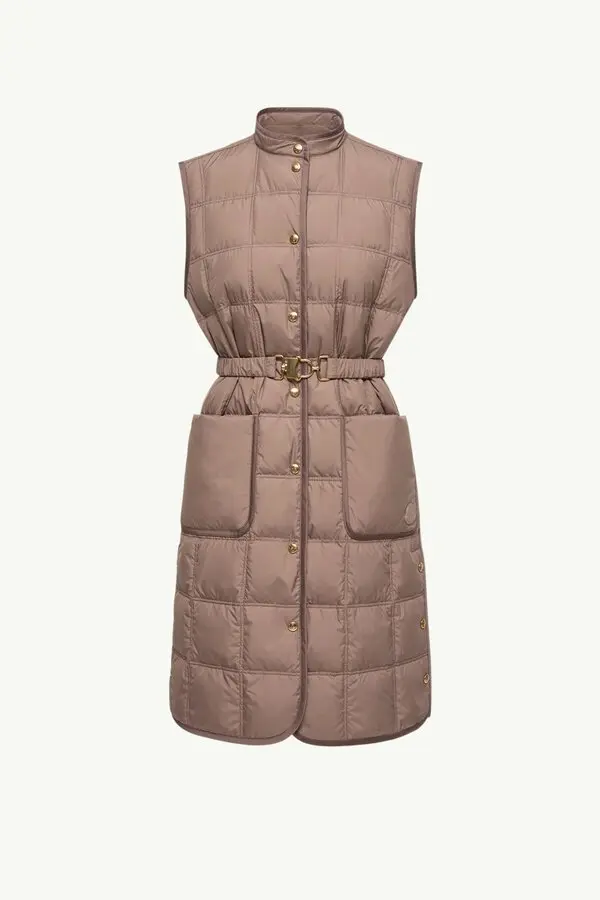 Moncler Cygnette Square Quilted Long Down Vest