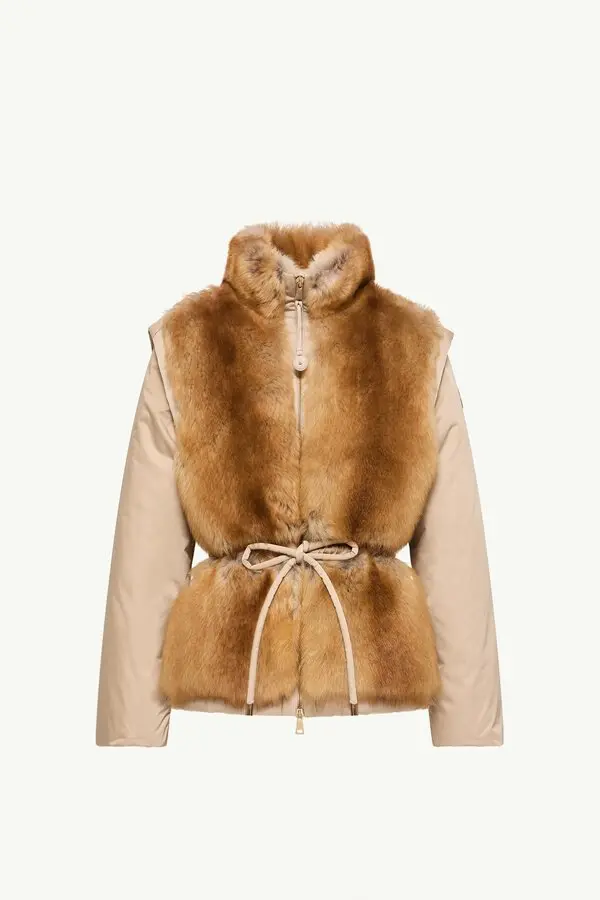 Moncler Blaireau 2-in-1 Shearling Down Jacket