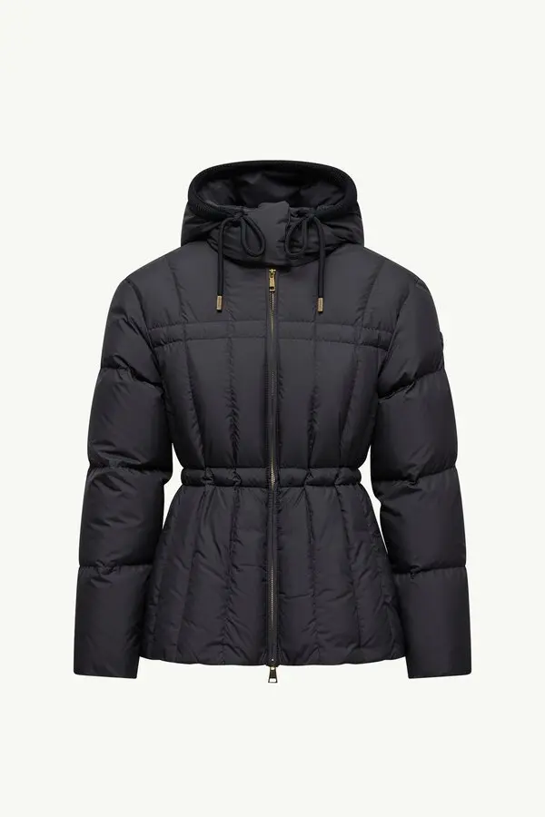 Moncler Estom Vertical-quilted Hooded Short Down Jacket