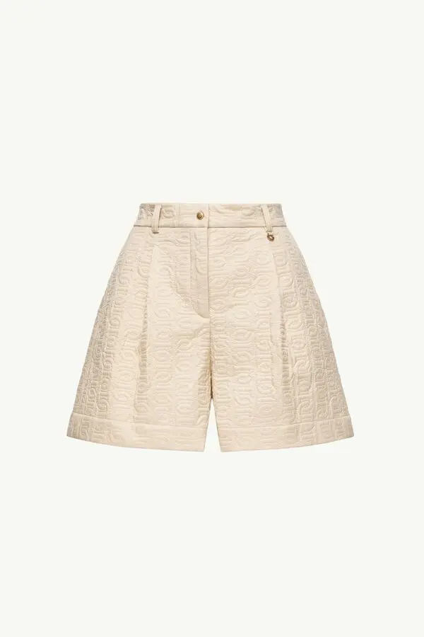 Moncler Leather Logo Shorts