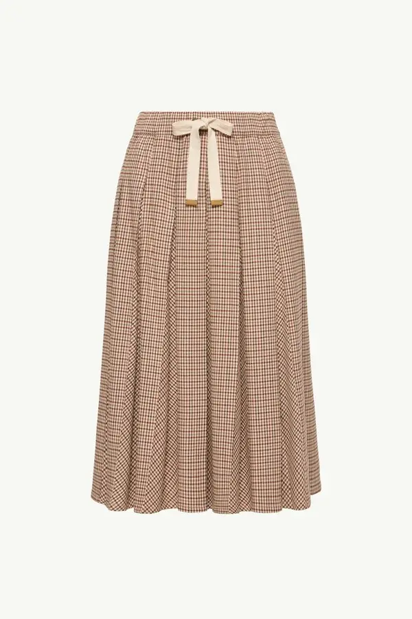 Moncler Microcheck Midi Wool Skirt