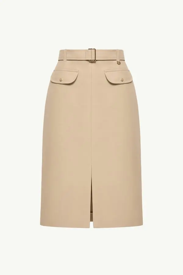 Moncler Belted Knee-length Cotton Skirt