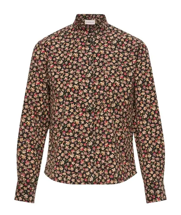 Moncler Floral Corduroy Shirt Jacket - Black