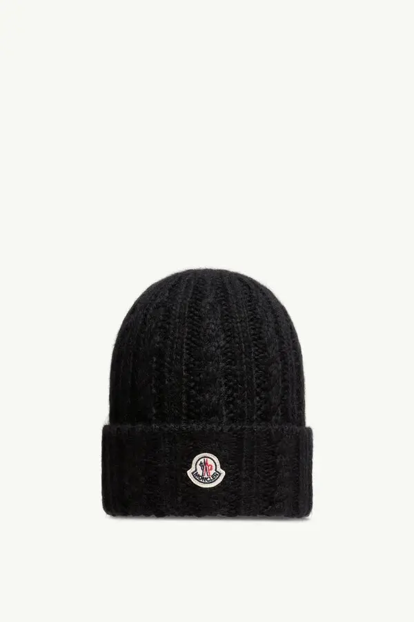 Moncler Cable Knit Beanie - Black