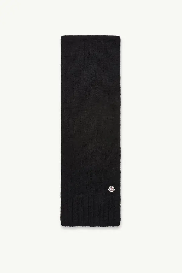 Moncler Alpaca Blend Knit Scarf - Black